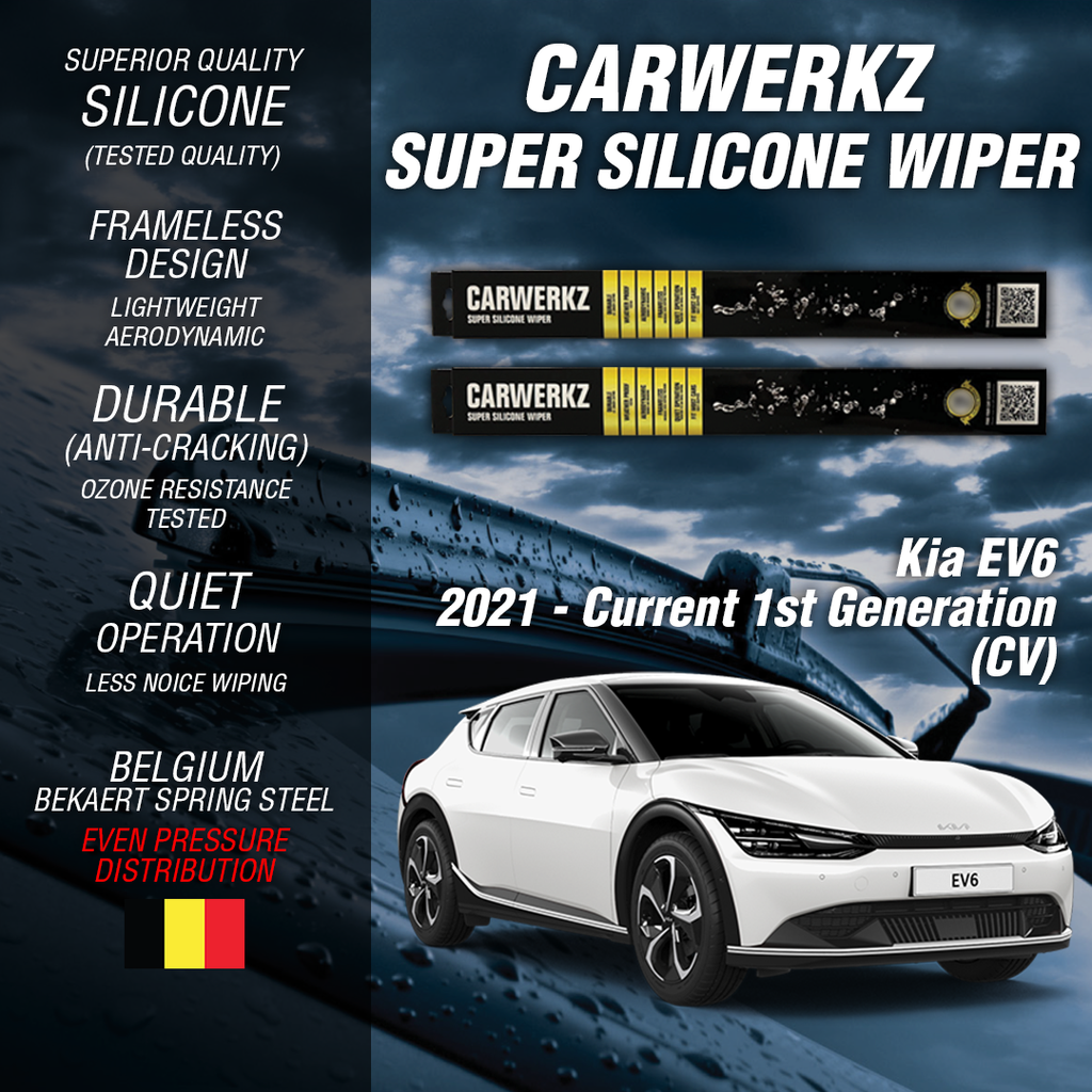 Carwerkz Silicone Wipers for Kia EV6 2021-Current 1st Generation CV ...